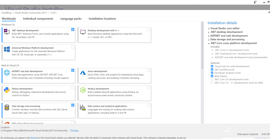 نصب و آپدیت ویژوال استودیو 2019 و 2017 برای شروع ASP.NET Core