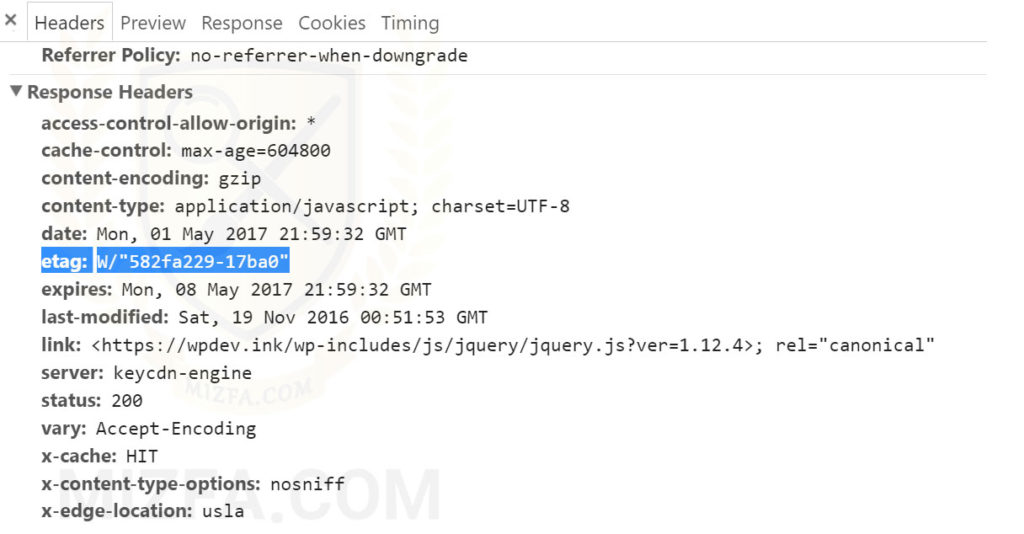 رفع خطای Specify a cache validator و ارور (Configure entity tags (ETags